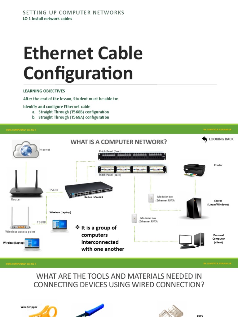 Ethernet Cable Configuration Guide | PDF | Computer Network | Computing