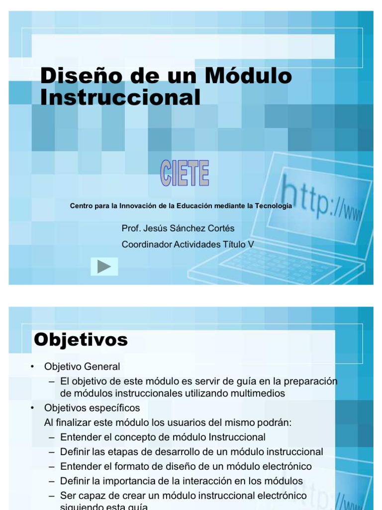 Diseño de Un Módulo Instruccional | PDF | Diseño | Maestros