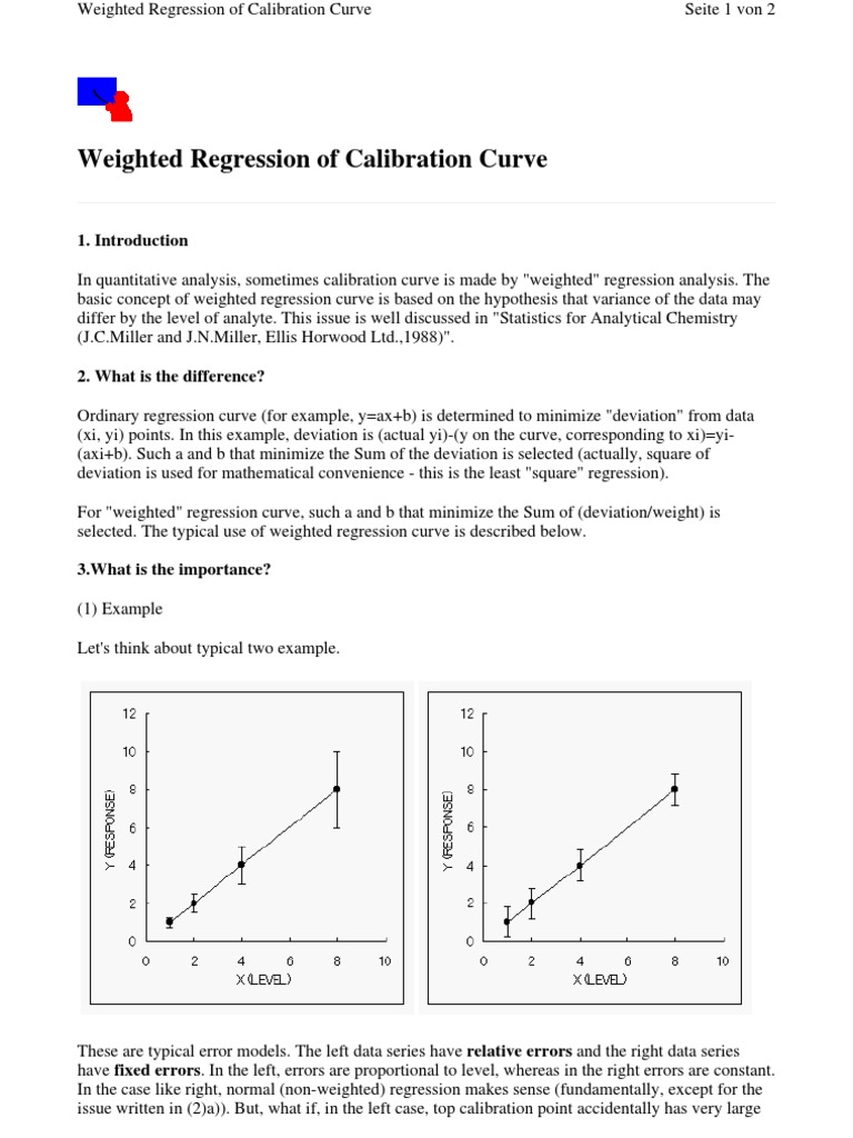 Weighted Regression of Calibration Curve | PDF | Errors And Residuals ...