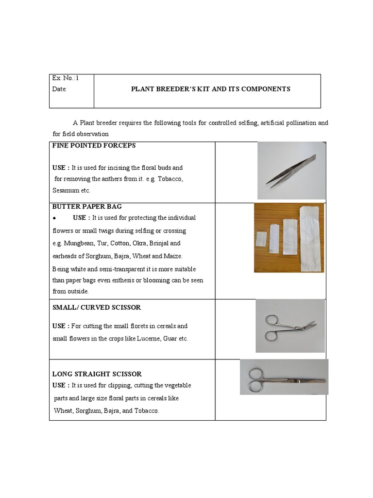 Plant Breeder's Kit Components Guide | PDF | Flowers | Pollination