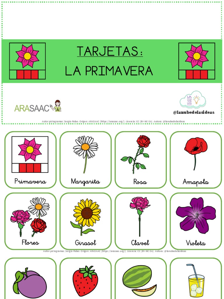 TarjetasVocabulario Primavera | PDF