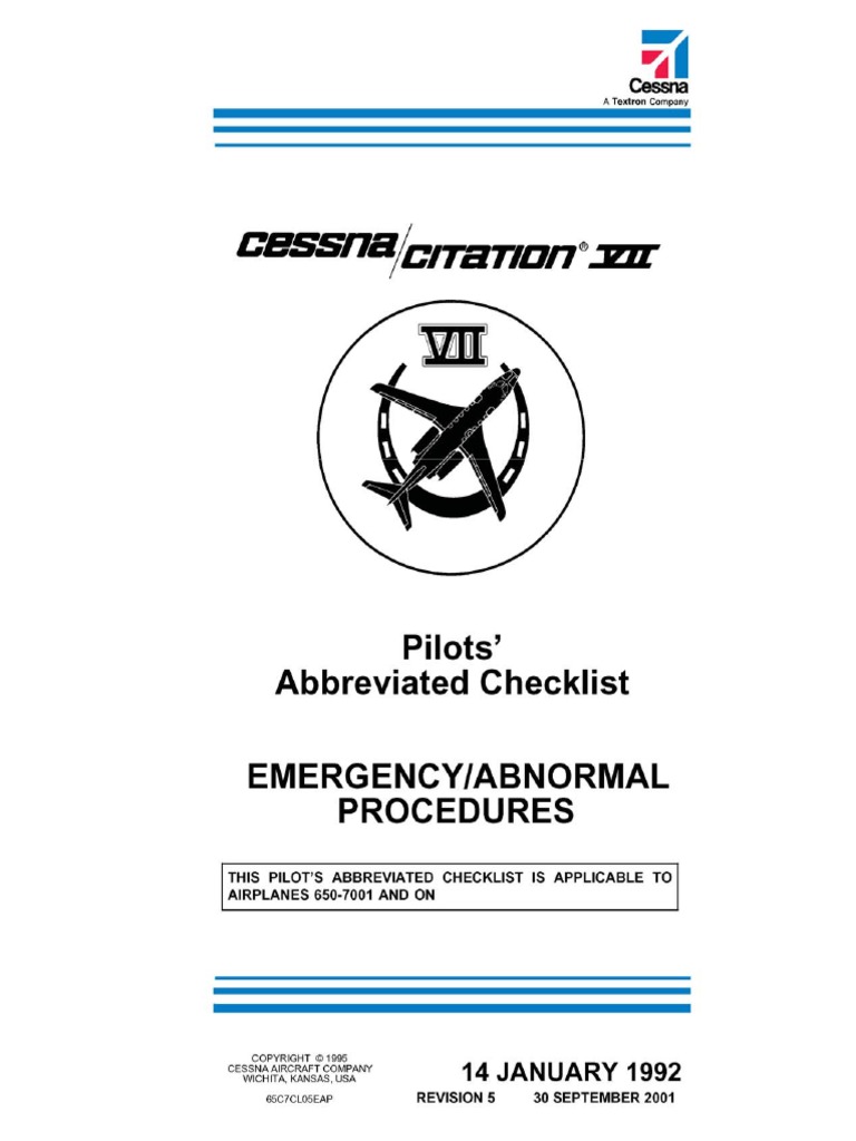 Emergency Abnormal Procedures Checklist | PDF