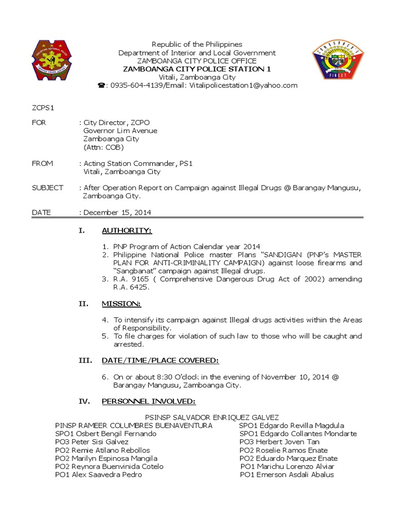 After Operation Report PDF Free | PDF | Arrest | Police