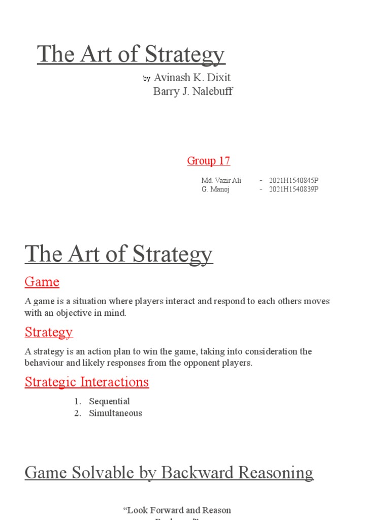Art of Strategy | PDF