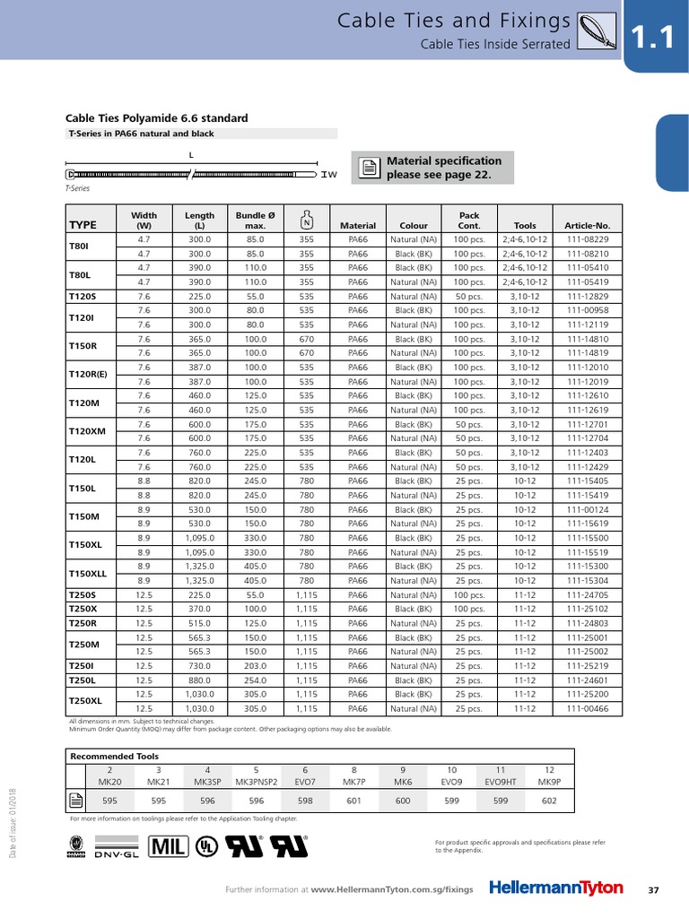 Cable Tie - HT - Catalogue - 2018-2019 - SG1 - 1 - 37 | PDF | Computing