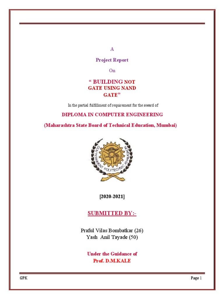 Dte Microproject Report Fixed | PDF | Logic Gate | Digital Electronics