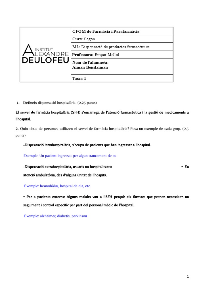 Tasca 1 - Exercicis | PDF