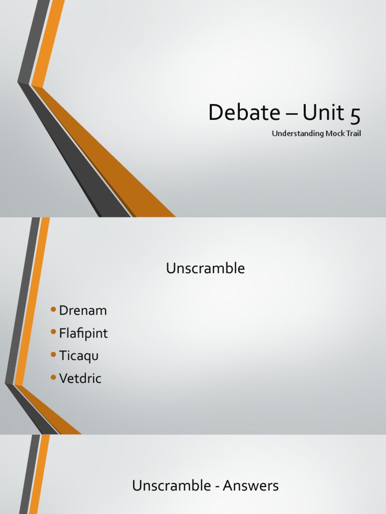 Debate - Unit 5 (Mock Trial) | PDF | Witness | Trials