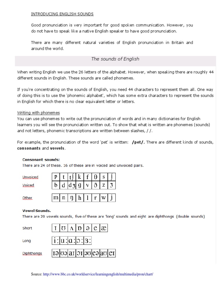 The Sounds of English: Consonants and Vowels | PDF | English Language ...
