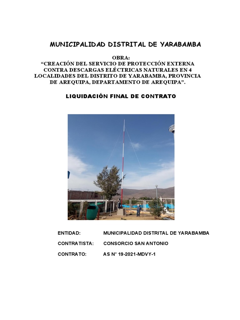 Informe Tecnico Pararrayos Yarabamba | PDF | Hormigón | Fundación (Ingeniería)