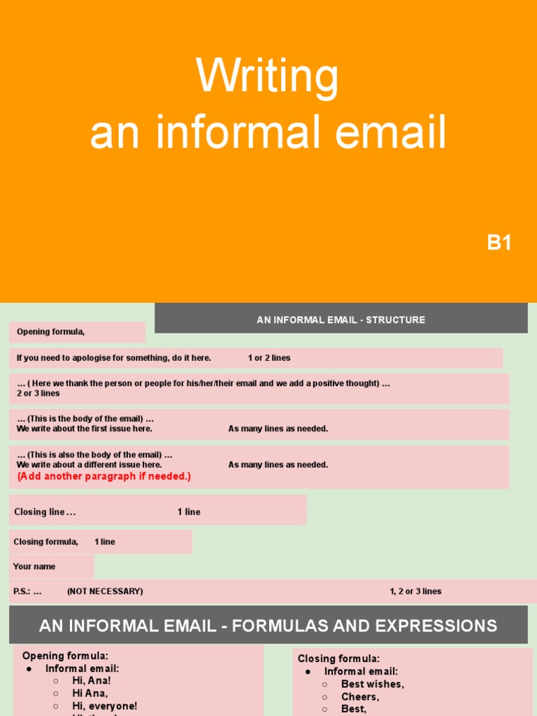 An Informal Email - B1 | PDF | Language Arts & Discipline