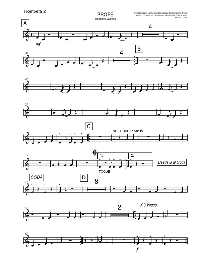 Profe - 009 Trompeta 2 | PDF | Musica Latinoamericana