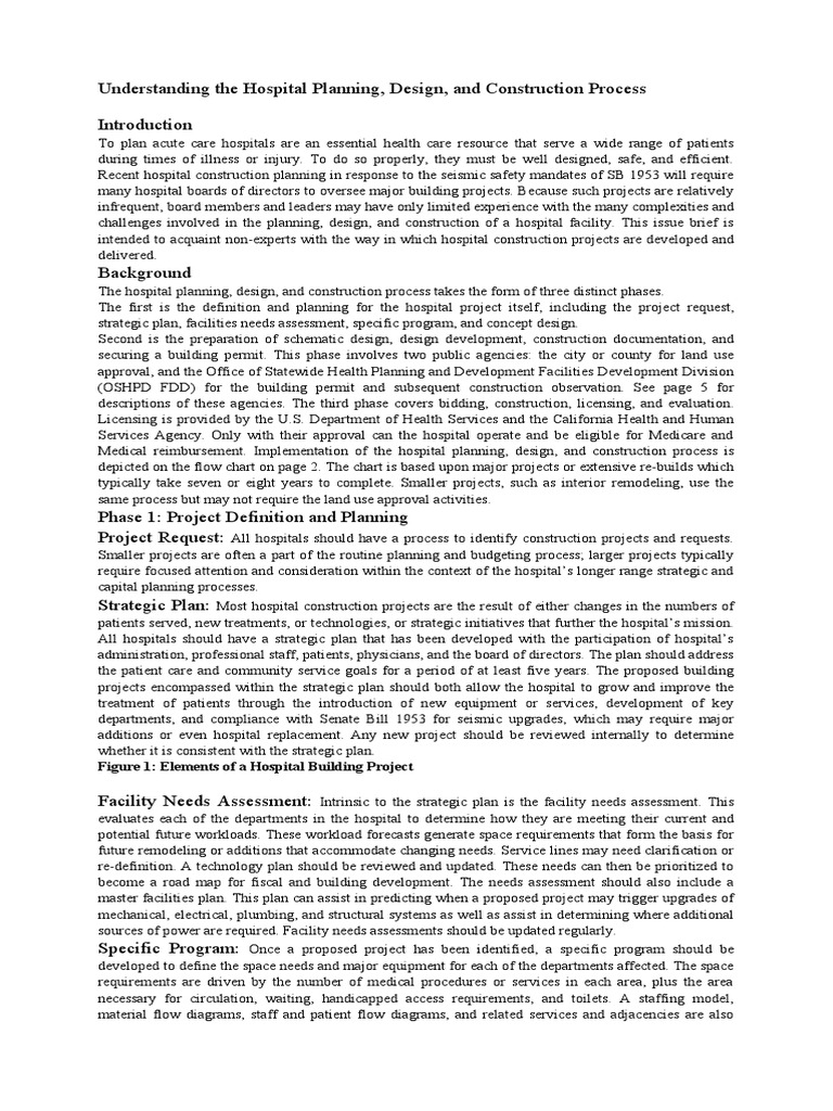 Hospital Planning and Construction Guide | PDF | Hospital | Medical Record