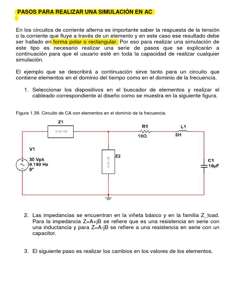 Tutorial - AC - NI - Multisim | PDF | Impedancia eléctrica | Corriente alterna