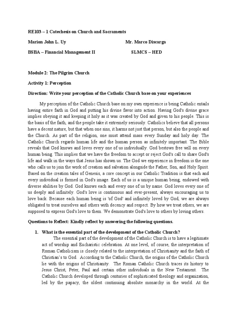 Module 2 RE | PDF | Catholic Church | Sacraments