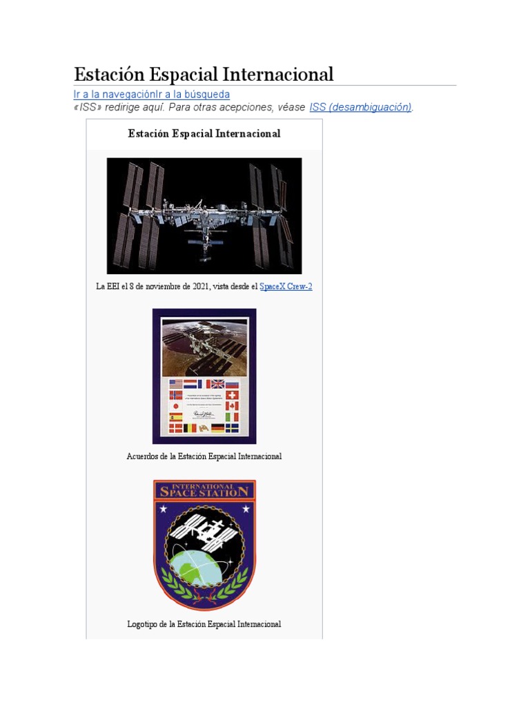 Estación Espacial Internacional: Datos Clave | PDF | Estación Espacial ...