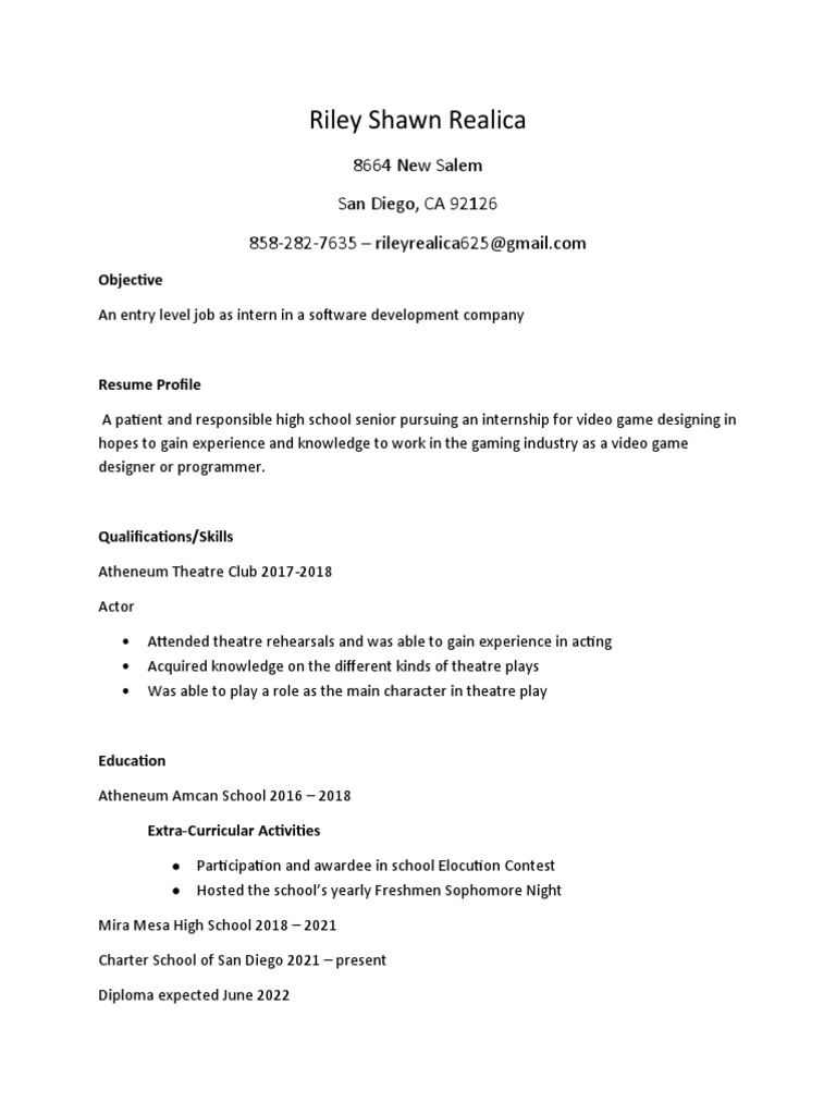 Realica Riley Resume | PDF