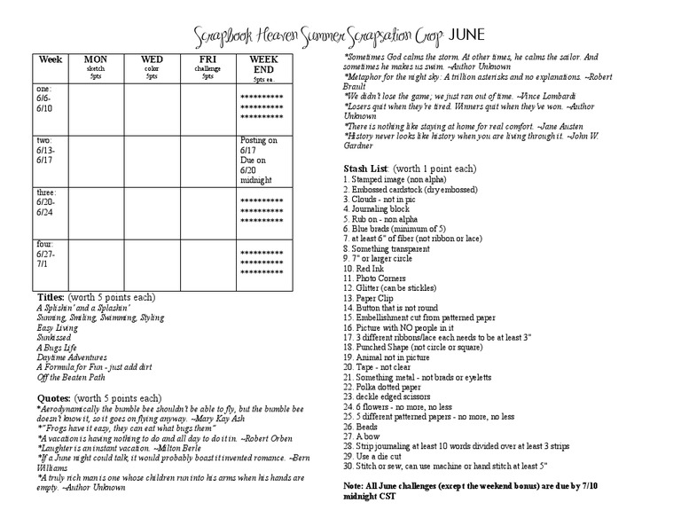 June Organizer | PDF | Nature