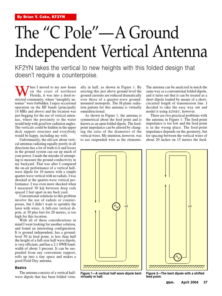C Pole Antenna | PDF | Antenna (Radio) | Coaxial Cable