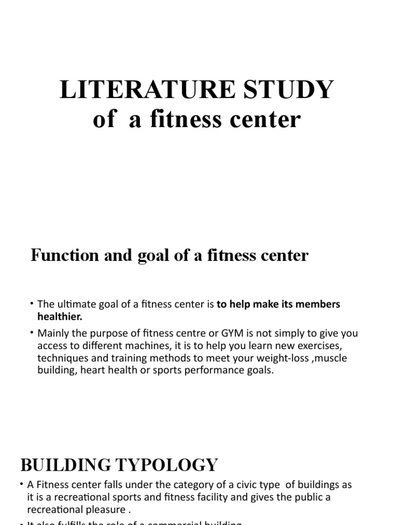 Literature Study of A Fitness Center | PDF