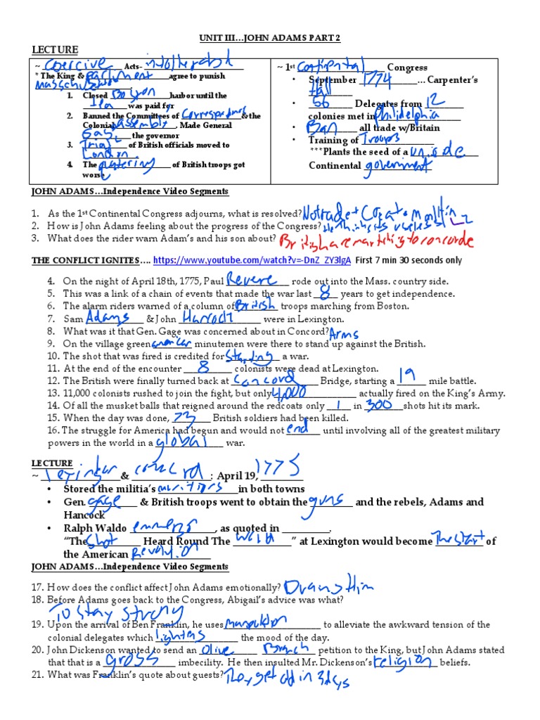 UNIT III PAGE 5... John Adams Part 2 | PDF | John Adams | Military