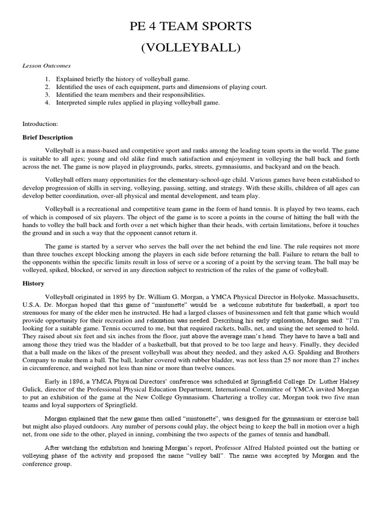 Volleyball Handouts 2021 1 | PDF