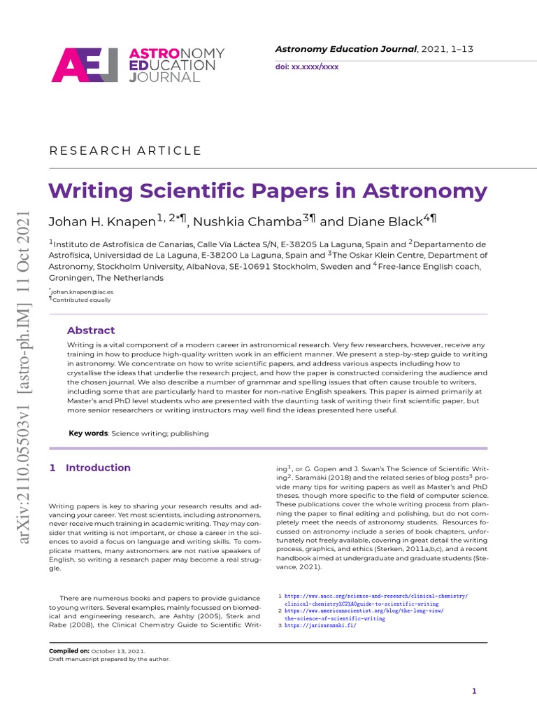 Writing Scientific Papers | PDF | Abstract (Summary) | Academic Journal