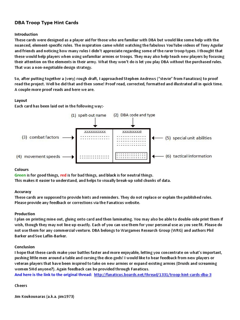 Hint Cards For DBA 3.0 | PDF | Fortification | Military