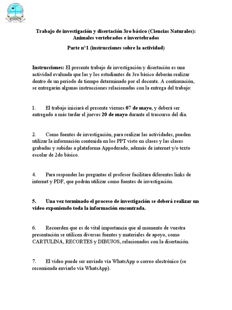 Investigación: Animales Vertebrados e Invertebrados | PDF | Vertebrados