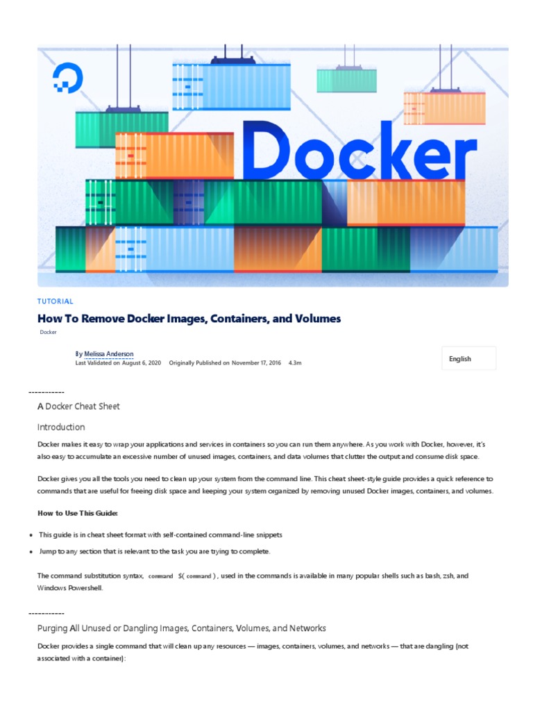 How To Remove Docker Images, Containers, and Volumes - DigitalOcean ...