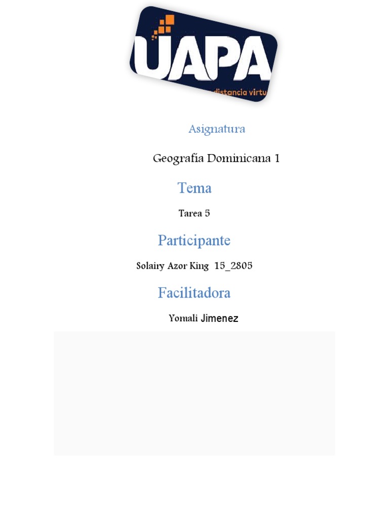 Tarea 5 Geografia DOM1 | PDF