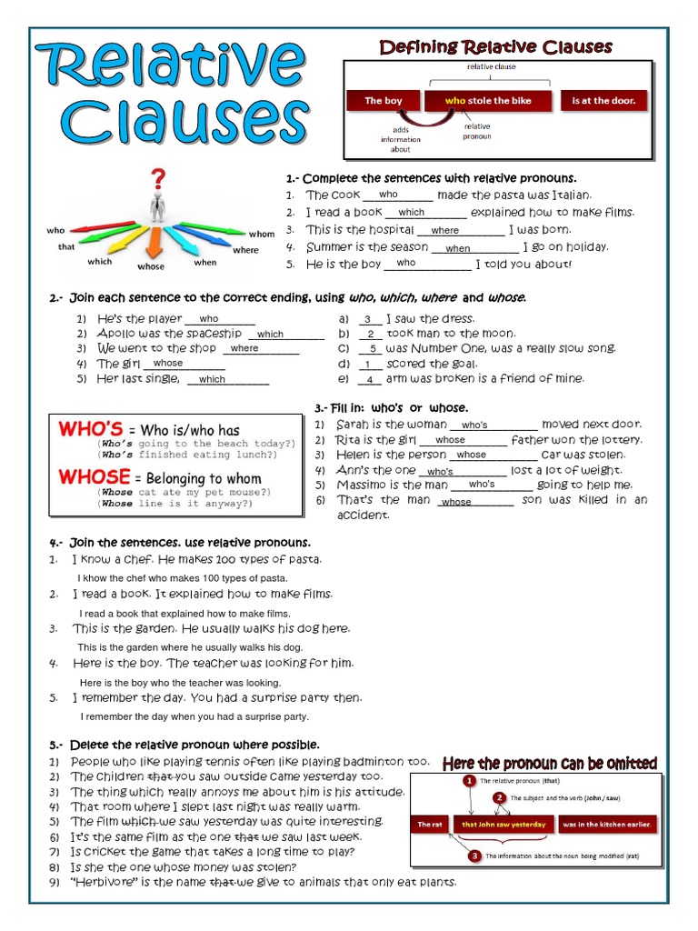 RELATIVE CLAUSES EXERCISE 7-3-22 Gabriela Mejía | PDF