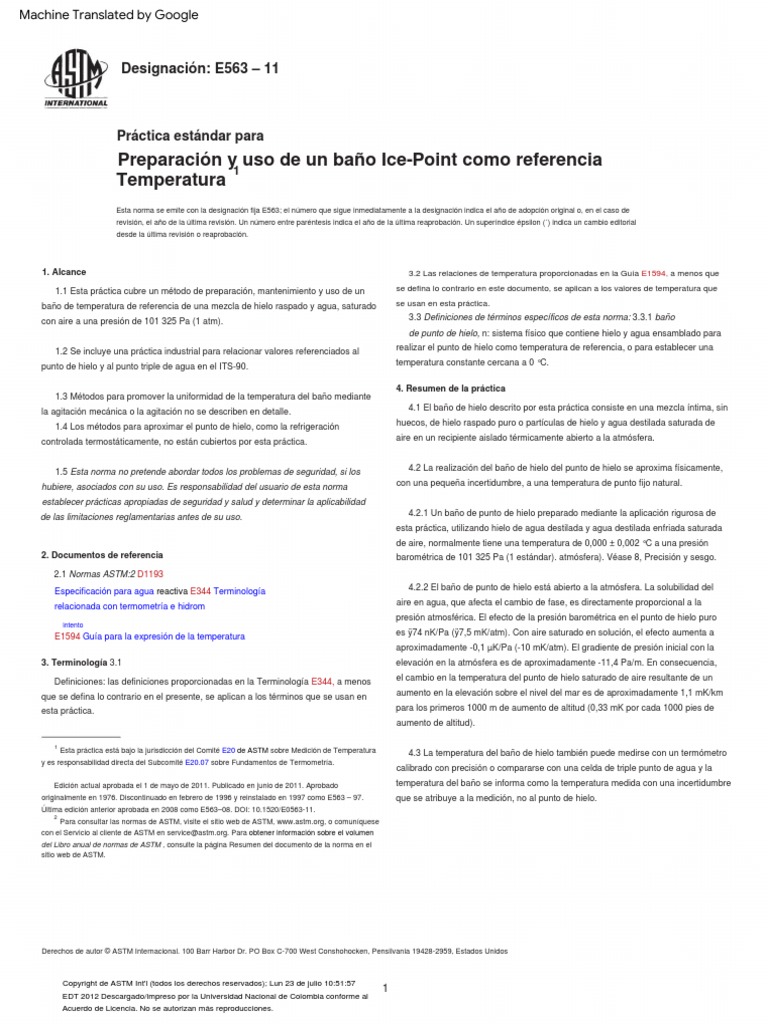 Astm-E563-11 - Traducida | PDF