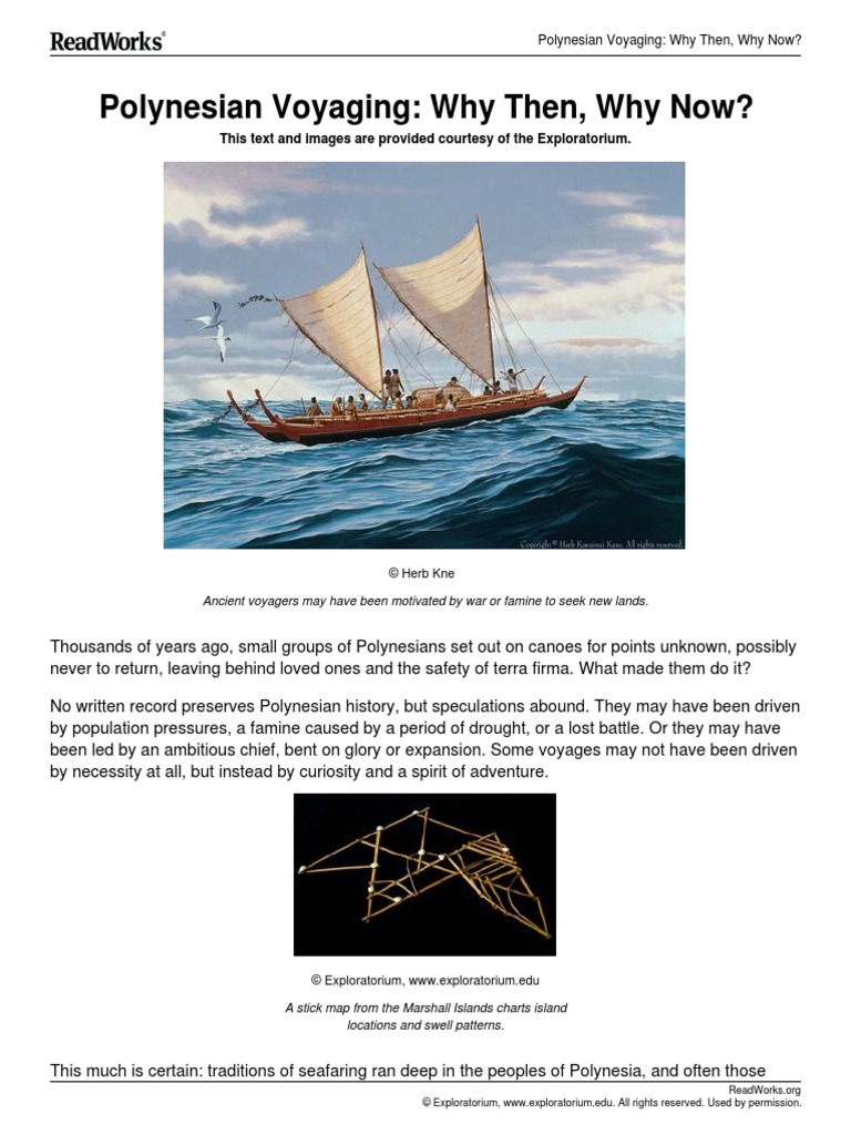 Polynesian Voyaging Why Then, Why Now | PDF | Polynesia | Water Transport