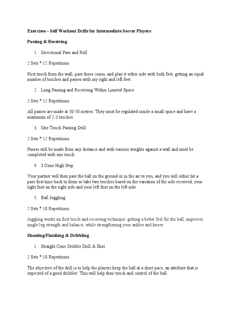 Soccer Workout Exercises | PDF | Strength Training | Weight Training