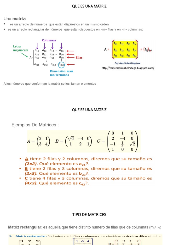Que Es Una Matriz-10-08-2020 1 | PDF | Matriz (Matemáticas ...