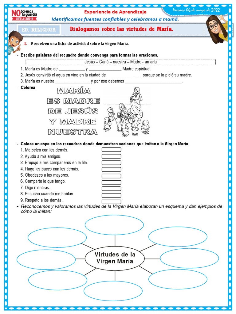 D5 A2 FICHA Dialogamos Sobre Las Virtudes de María. | PDF
