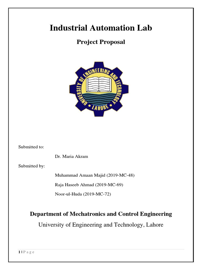 Industrial Automation Lab: Project Proposal | PDF | Automation ...