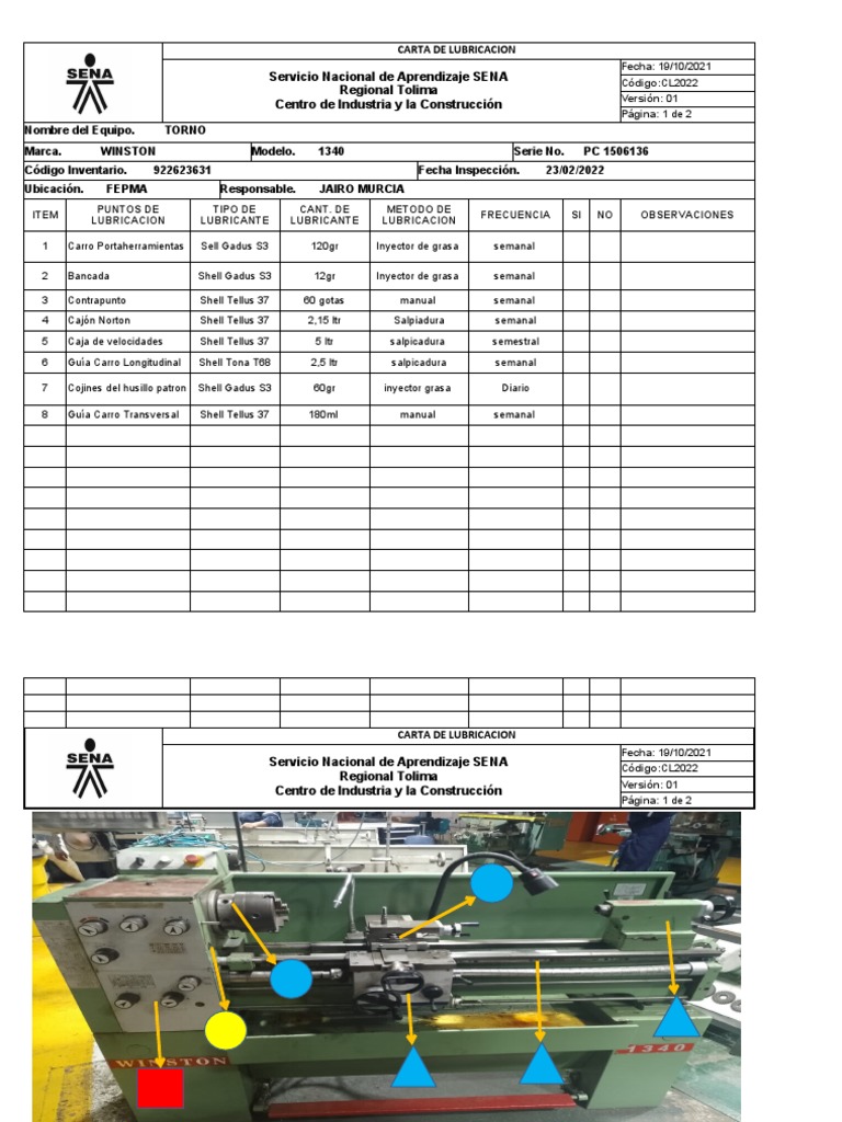 Carta Lubricacion | PDF | Ingeniería mecánica | Física Aplicada e ...