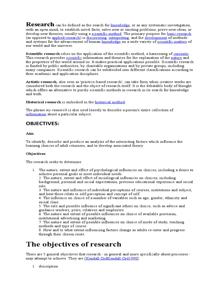 Understanding Research Methods and Objectives | PDF | Science ...