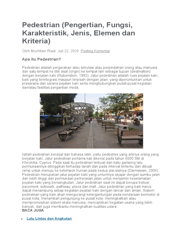 Panduan Lengkap Jalur Pedestrian | PDF