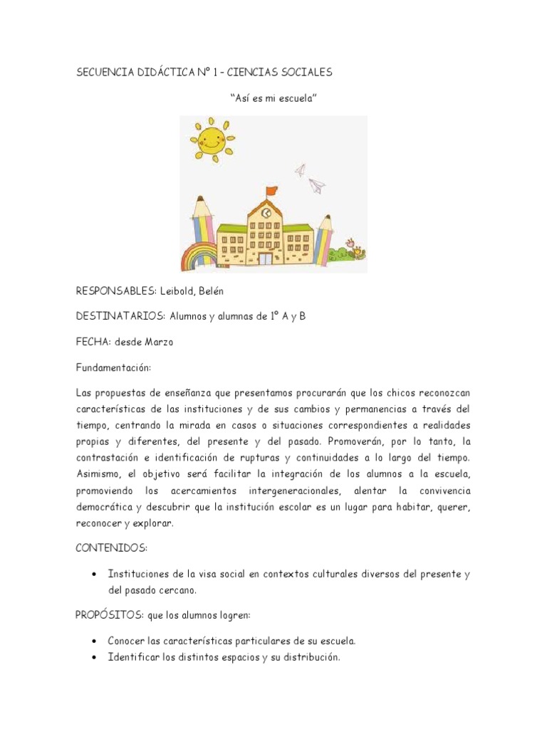 Proyecto Así Es Mi Escuela | Descargar gratis PDF | Evaluación ...