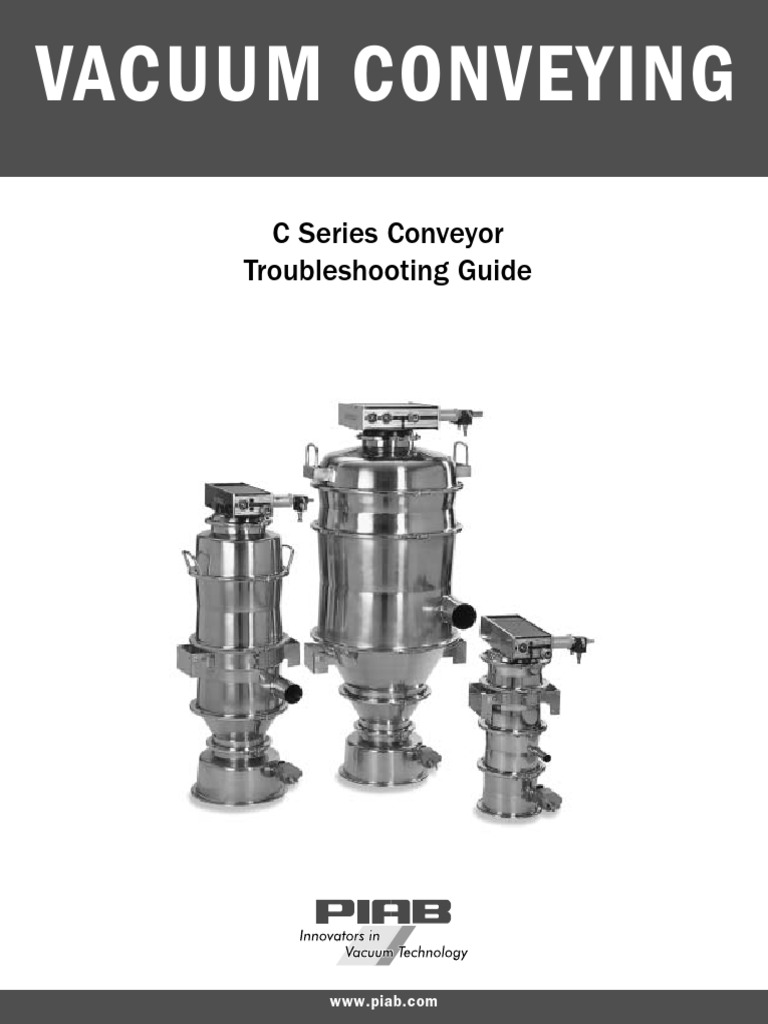 PIAB Vacuum Conveyor Maintenance Guide | PDF | Pump | Valve
