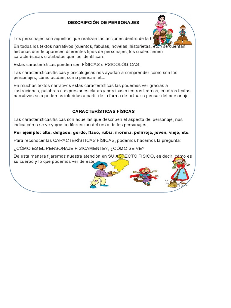 Descripción de Personajes | PDF