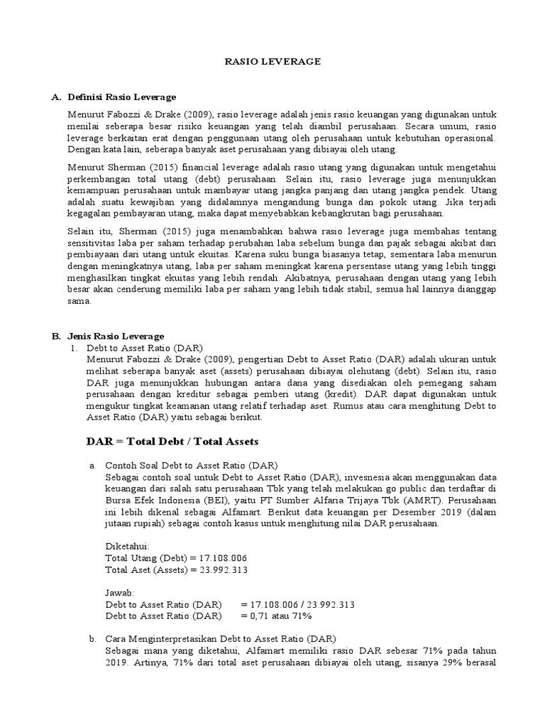 Rasio Leverage: Definisi dan Jenis | PDF | Karier & Perkembangan