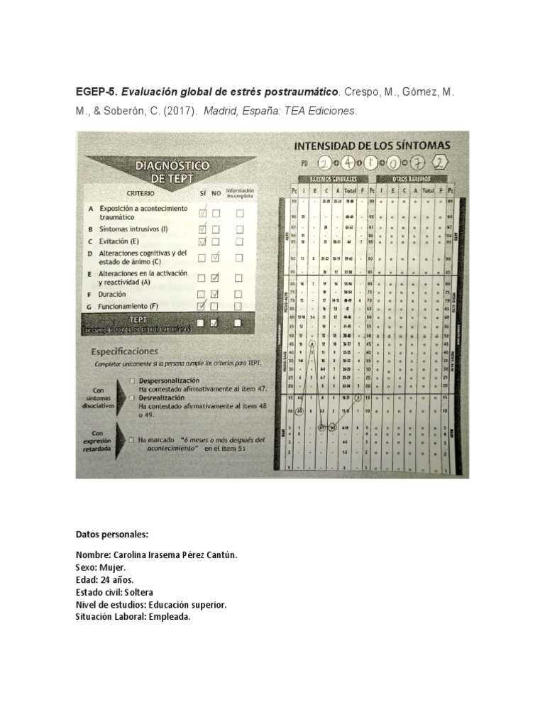 Egep-5 Interpretación. | PDF | Ciencia cognitiva | Sicología