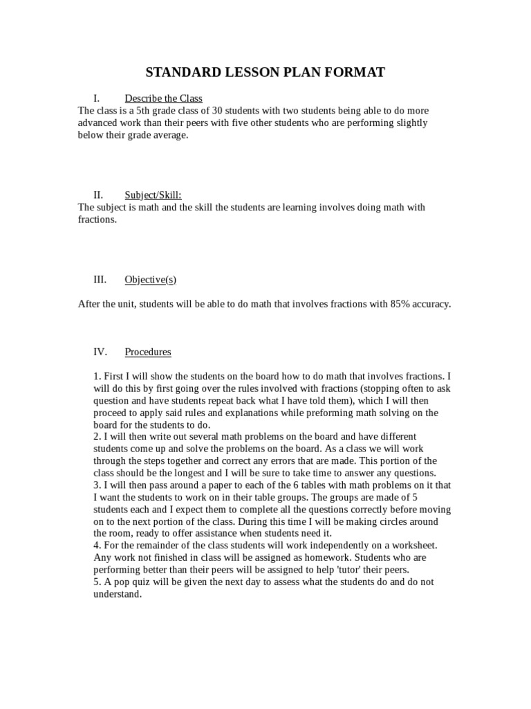 Edu 220 Lesson Plan | PDF | Lesson Plan | Mathematics