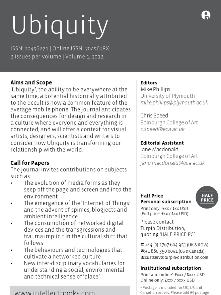 Ubiquity Journal: Exploring Networked Culture | PDF | Internet ...