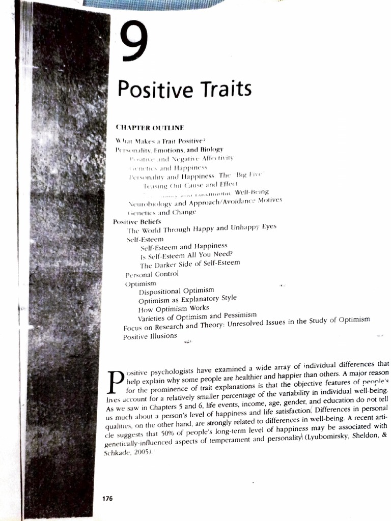 Positive Traits | PDF | Optimism | Extraversion And Introversion