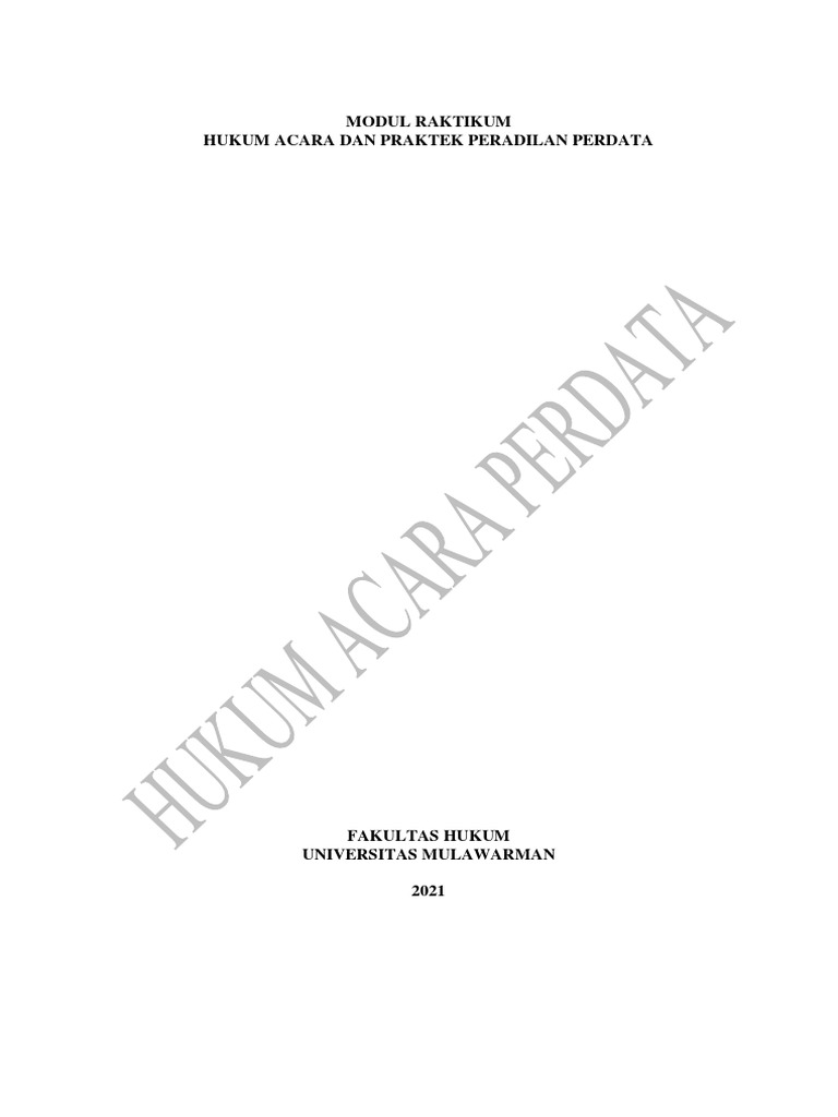 Modul Hukum Acara Dan Praktek Peradilan Perdata 2021+1 | PDF